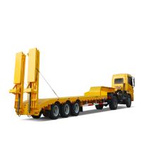 China 12990*3000*3200 Overall Dimension Rail Vehicle Mining Machine Lowbed Semi Trailer Truck for sale