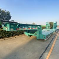 China 3 Axles Lowbed Trailer with Mechanical Suspension CIMC HUAJUN Stock for sale
