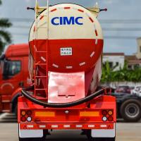 China Durable CIMC HUAJUN 40CBM Dry Bulk Powder Cement Tank Carrier 3 Axles Tanker Semi Trailer for sale
