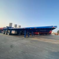 China JOST Two-Speed Landing Gear 3 Axles 40ft Container Flatbed Semi Truck Trailers in Africa for sale