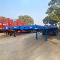 China JOST Two-Speed Landing Gear 3 Axles 40ft Container Flatbed Semi Truck Trailers in Africa for sale