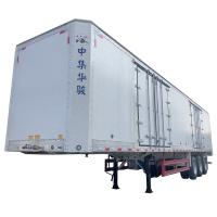 China Design CIMC HUAJUN 3 Axles Aluminium Alloy Cargo Box Semi Trailer for 50 Ton Capacity for sale