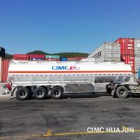 China CIMC HUAJUN 3 Axle Diesel Tanker Truck Trailers 30000L-60000L Fuel Tank Semi Trailer for sale