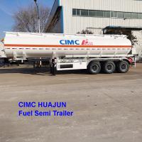 China CIMC HUAJUN 3 Axle Diesel Tanker Truck Trailers 30000L-60000L Fuel Tank Semi Trailer for sale