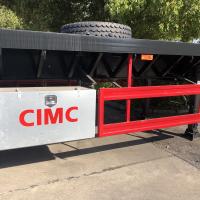 China Leaf Spring Suspension 40ft Straight Beam Container Transportation Semi-Trailer with 12 Twist Locks for sale