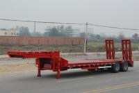 China 20 to 100 Ton Max Payload Steel 3 Axles Lowbed Semi Trailer for Heavy Equipment Transport for sale