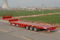 China 20 to 100 Ton Max Payload Steel 3 Axles Lowbed Semi Trailer for Heavy Equipment Transport for sale
