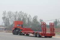 China 20 to 100 Ton Max Payload Steel 3 Axles Lowbed Semi Trailer for Heavy Equipment Transport for sale