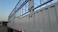 China CIMC HUAJUN 11.00R20 Straight Beam Cargo Stake Fence Semi-Trailer for Cargo Transport for sale