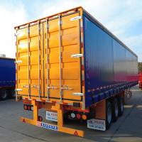 China Green Transport Utility Dry Van Truck Trailer with Cage CIMC HUAJUN Customers Optional for sale