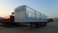 China CIMC HUAJUN 11.00R20 Straight Beam Cargo Stake Fence Semi-Trailer for Cargo Transport for sale