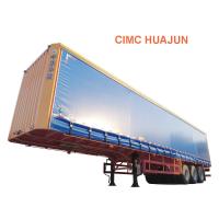 China Green Transport Utility Dry Van Truck Trailer with Cage CIMC HUAJUN Customers Optional for sale