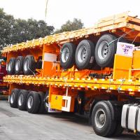 China Myanmar Market 3 Axles 4 Axles Flatbed Cargo Semi Trailer with Side Wall and JOST/FUWA 28T Landing Gear for sale