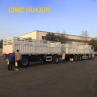China Cereal Transport 60T Flatbed Trailer Train with Mechanical Suspension and Tarpaulin for sale