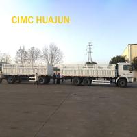 China Cereal Transport 60T Flatbed Trailer Train with Mechanical Suspension and Tarpaulin for sale