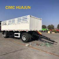 China Cereal Transport 60T Flatbed Trailer Train with Mechanical Suspension and Tarpaulin for sale