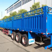 China 60T Max Payload Truck Trailer 3 Axles Fence Cargo Semi Trailer Container Twist Lock for sale