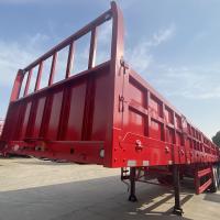 China 60T Max Payload 3 Axles Flatbed Semi Trailer with Side Door and Sidewall Cargo Fence for sale