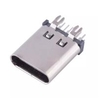 China DIP Vertical Mount USB Type C 14 Pin Connector 10.5mm 180 Degrees for sale