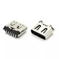 China Vertical 6P Female USB 3.1 C Connector Jack Socket SMT Type For Mobile Phone for sale