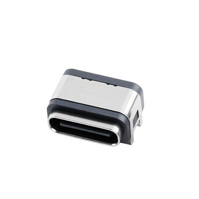 China Type C 16 Pin Female Connector Horizontal SMT Mounting Waterproof USB Connector 5A 20V for sale