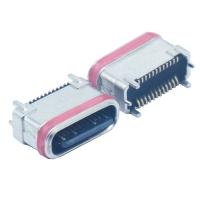 China Waterproof SMD Vertical 24Pins Female Type-c Connector USB Charging Port for sale