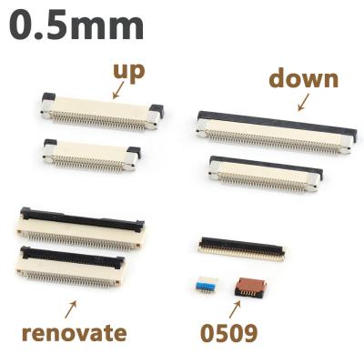 China FPC connector 0.5mm Horizontal Smt Flip-lock Type Upper Top Bottom Down Contact 4-60pin for sale