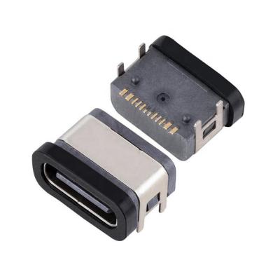 China 16pin USB Female Connector Waterproof Type-c Socket SMT IPX7 for sale