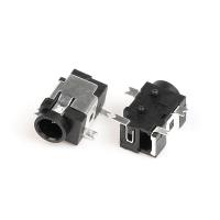 China 4-Pin SMT SMD 1.3mm Black Phosphor Bronze 12V 1A DC Female Audio Video Jack Socket Nylon Housing Right Angle Connectors for sale