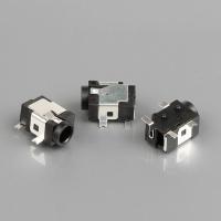 China 4-Pin SMT SMD 1.3mm Black Phosphor Bronze 12V 1A DC Female Audio Video Jack Socket Nylon Housing Right Angle Connectors for sale