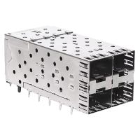 China SFP Cage 2X2 with Light PIPE SFP Connector Dust Cover Fiber Optic Module Shielding for sale