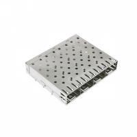 China SFP Series Connector Straight Solderless 4 Ports SFP+ Cage, Press-Fit Termination 1x 4 SFP Cage Without Light for sale