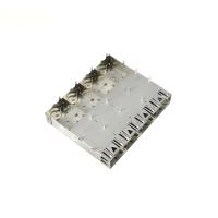 China SFP Series Connector Straight Solderless 4 Ports SFP+ Cage, Press-Fit Termination 1x 4 SFP Cage Without Light for sale