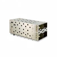 China SFP+ 2x2 Press-Fit Connector 80pin Small Form-facor Pltuggable Plus Stacked 2-by-1 Multi-Port SFP+ Connector W/ Lightpipe Ports for sale