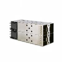 China SFP+ 2x2 Press-Fit Connector 80pin Small Form-facor Pltuggable Plus Stacked 2-by-1 Multi-Port SFP+ Connector W/ Lightpipe Ports for sale