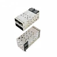 China SFP+ 2x2 Press-Fit Connector 80pin Small Form-facor Pltuggable Plus Stacked 2-by-1 Multi-Port SFP+ Connector W/ Lightpipe Ports for sale