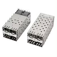 China QSFP SFP Cage 2X2 Port Cage with Light PIPE XFP CFP Sfp Connector Dust Cover Fiber Optic Module Shielding for sale