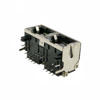 China Multi-Port 1*2 2 Ports RJ 45 Modular Connector, Female 2*8P 16P Right Angle PCB Plug Modular Jack Connector RJ45 Shielded Socket for sale