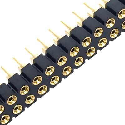 China 2.54mm Swiss Machine Rounded Female Header 4pin 16pin 20pin 32pin 40pin Round Pin Strip Dual Single Row Connector Plug Socket for sale