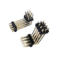 China 2.54mm Pitch Double Row Male Pin Header Connector Straight PCB Gold-Plated Header Strip for sale