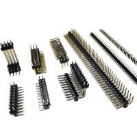 China 2.54mm Pitch Double Row Male Pin Header Connector Straight PCB Gold-Plated Header Strip for sale
