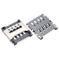China Micro SIM Card Socket 8 Pin H1.5 Flip Type Female Connector SUS Shell Copper Alloy for sale
