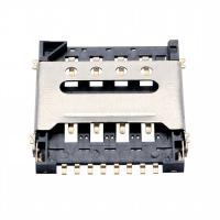 China Micro SIM Card Socket 8 Pin H1.5 Flip Type Female Connector SUS Shell Copper Alloy for sale
