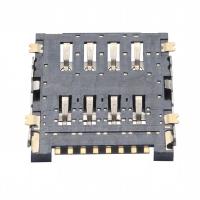 China Micro SIM Card Socket 8 Pin H1.5 Flip Type Female Connector SUS Shell Copper Alloy for sale