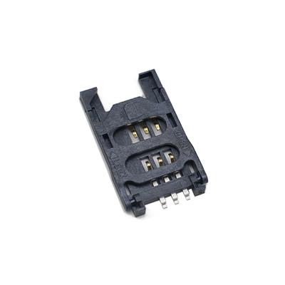 China 2.8H 6Pin Clamshell-Type SIM Card Holder Black SIM Plastic Wholesale from Factory R&D and Production for sale