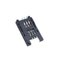 China 2.8H 6Pin Clamshell-Type SIM Card Holder Black SIM Plastic Wholesale from Factory R&D and Production for sale