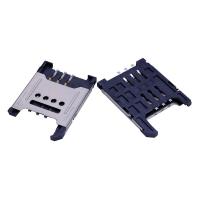China 6-pin SMT Clamshell Type SIM Card Connector SUS Shell Copper Alloy Contacts High-Temperature Resistant for sale