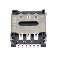 China Nano SIM Card Slot Connector 6 Pin Flip Cover Style 1.45H PCB Mounting Nickel Gold Plating for sale
