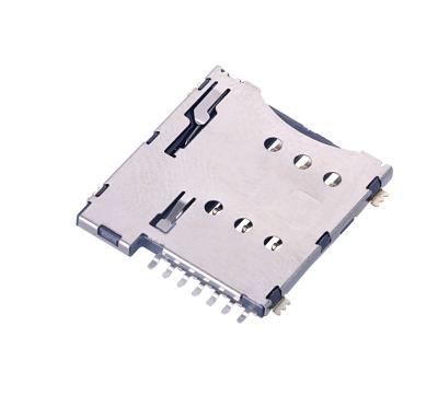 China SIM Card Holder Push-Push Type Nano Micro 6pin 8pin SIM Card Connector for PCB Mobile Phones for sale