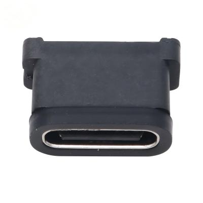China USB 3.2 Type-C 40 Gbps Waterproof U4 Socket 24 Pin SMT DIP PCB Female Connector Gold Plating Stainless Steel 5A 100V AC for sale